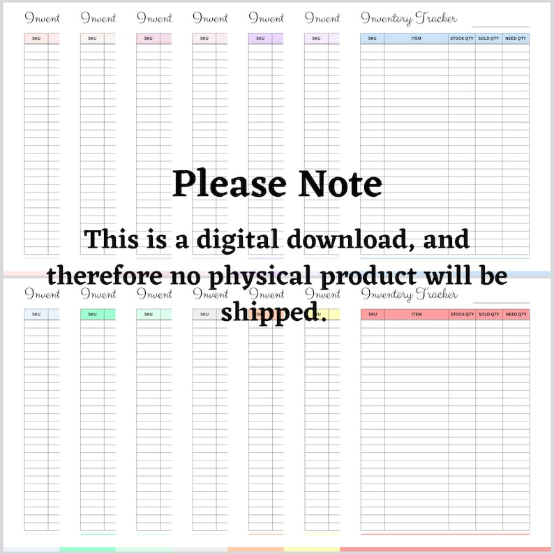 Printable Inventory Tracker, Inventory Management, Inventory Sheet ...