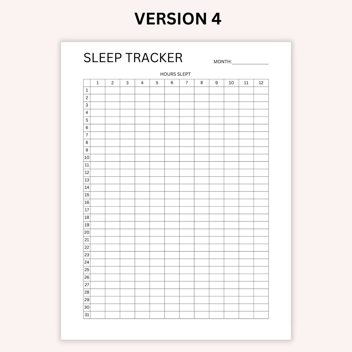 Printable Sleep Tracker, Sleep Diary, Sleep Chart, Sleep Journal, Daily ...