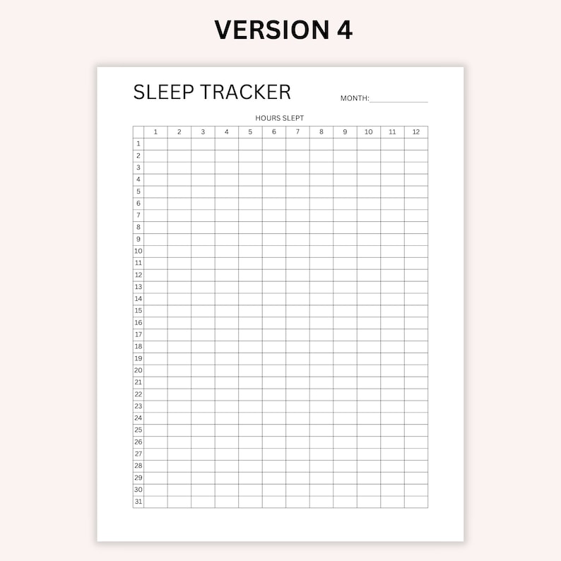 Printable Sleep Tracker, Sleep Diary, Sleep Chart, Sleep Journal, Daily ...