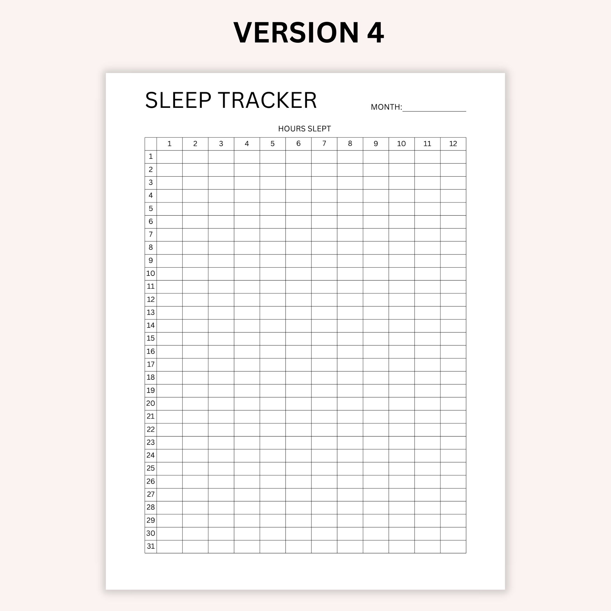 Printable Sleep Tracker, Sleep Diary, Sleep Chart, Sleep Journal, Daily ...