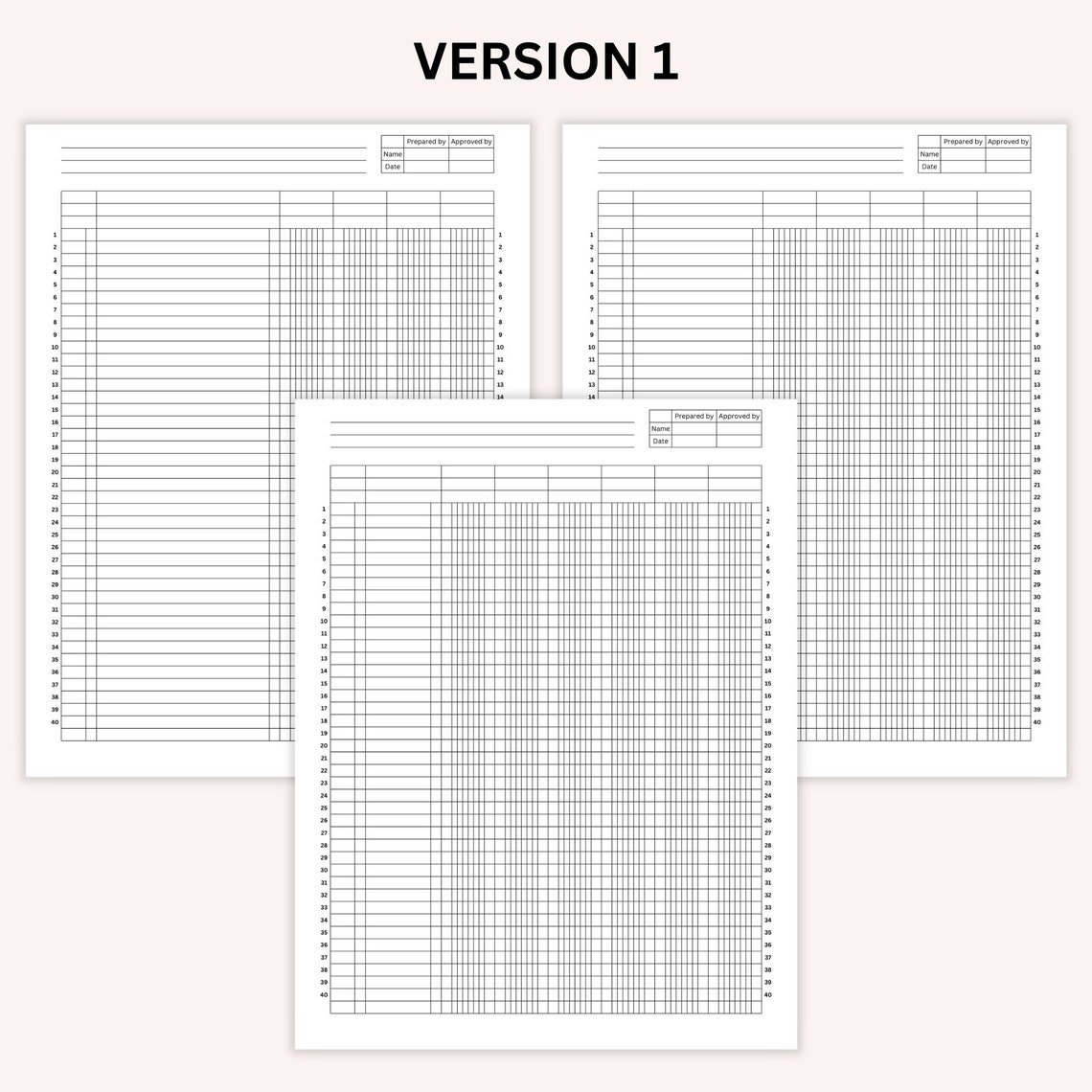 Printable Blank Accounting Ledger, Log for Credits and Debits ...