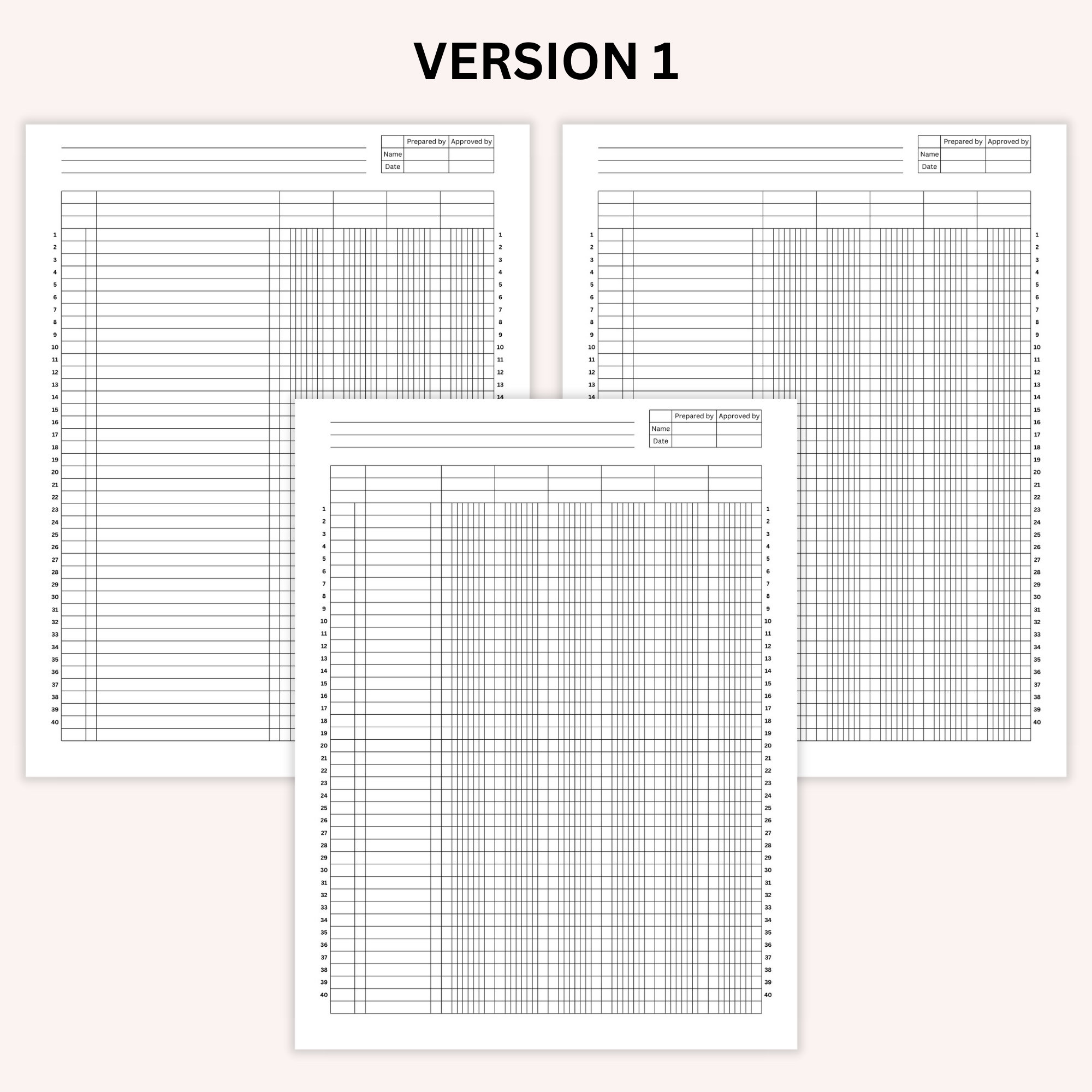 Printable Blank Accounting Ledger, Log for Credits and Debits ...