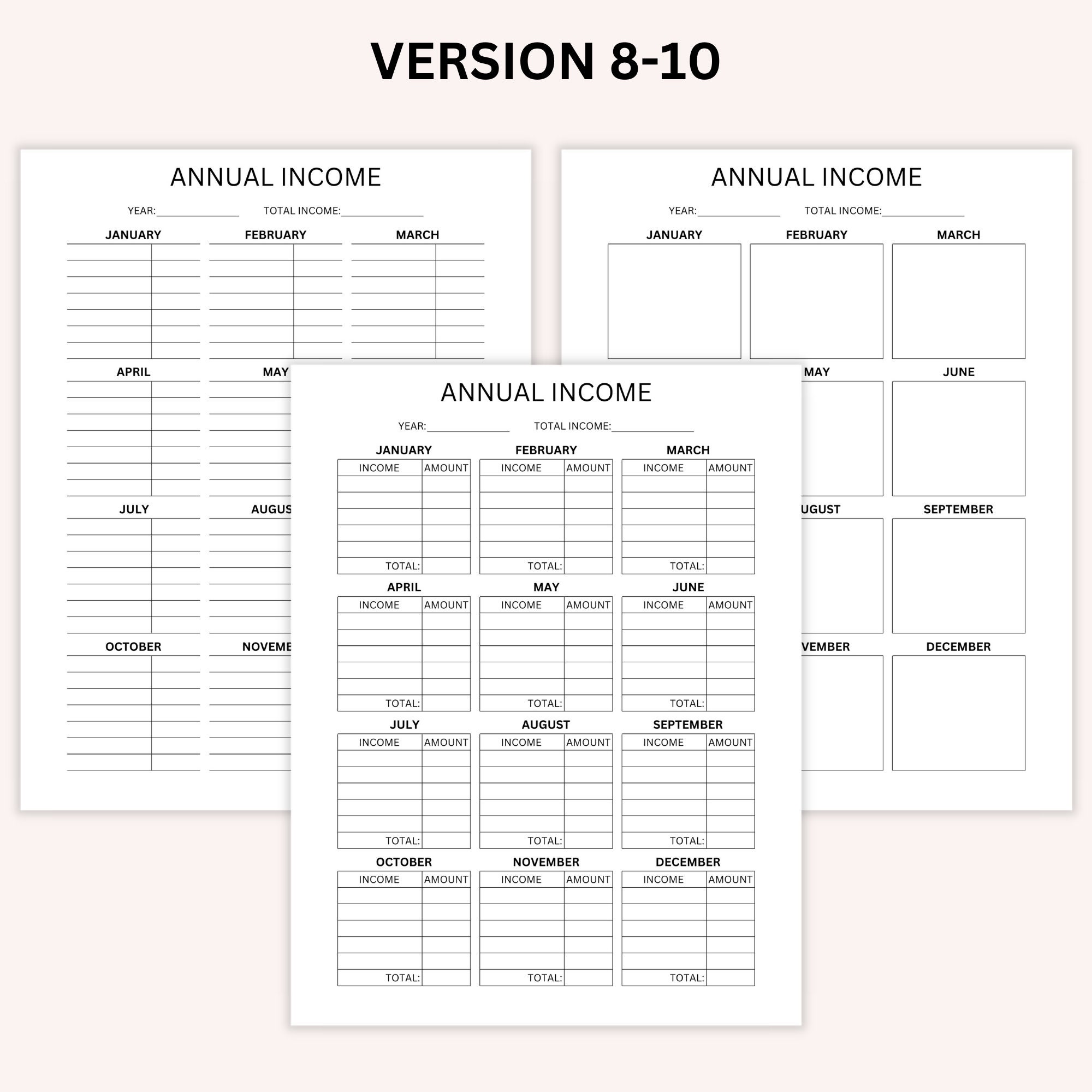 Printable Income Tracker, Money Tracker, Income Template, Income Log ...