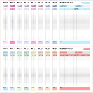 Editable Mileage Tracker, Printable Mileage Log, Work Mileage, Monthly ...
