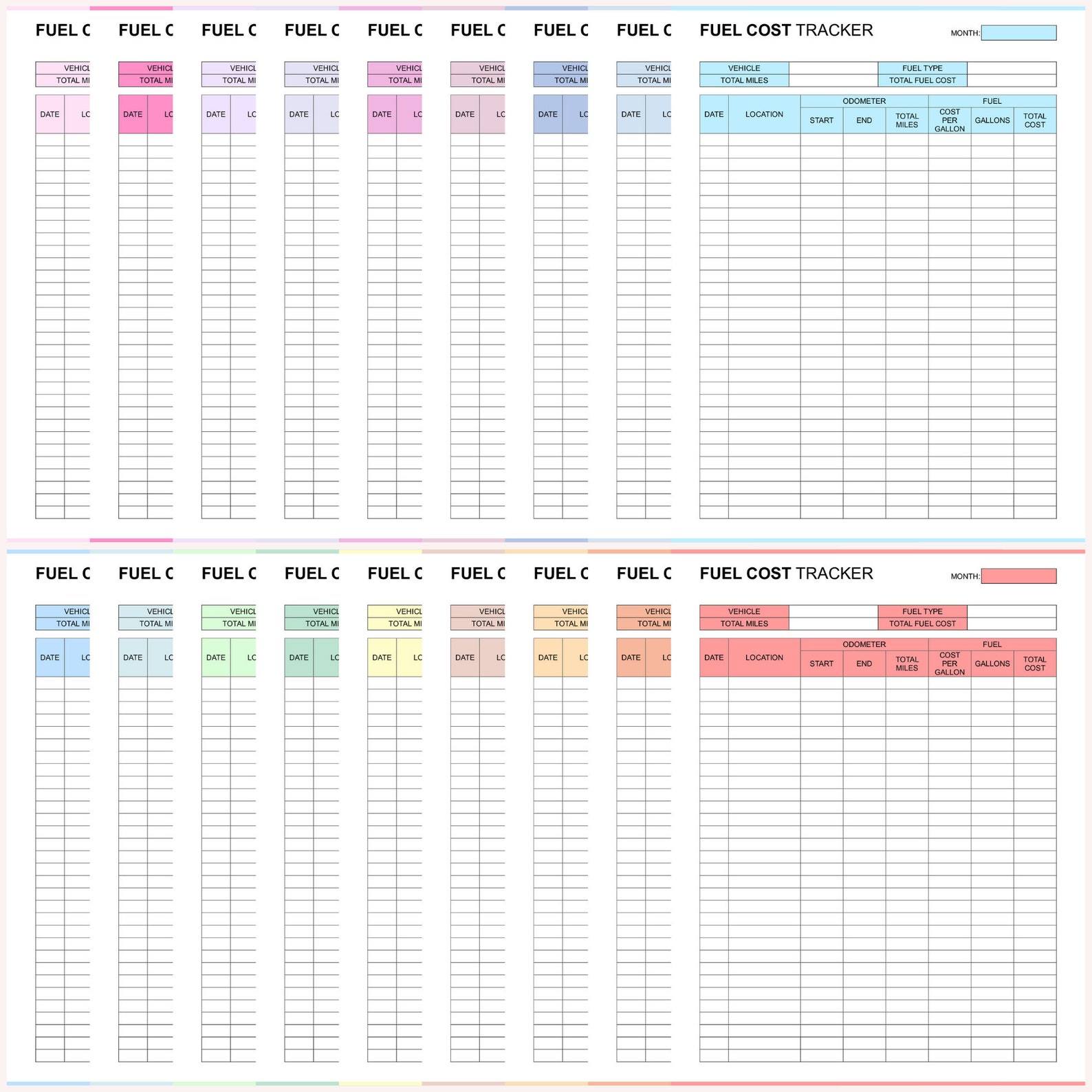 Editable Fuel Cost Tracker, Printable Gas Price Log, Fuel Expense ...