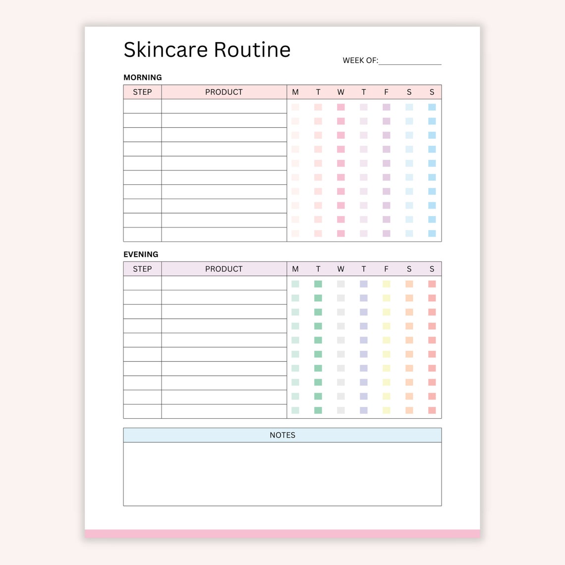 Printable Skincare Routine Planner, Self Care Organizer, Beauty Planner ...