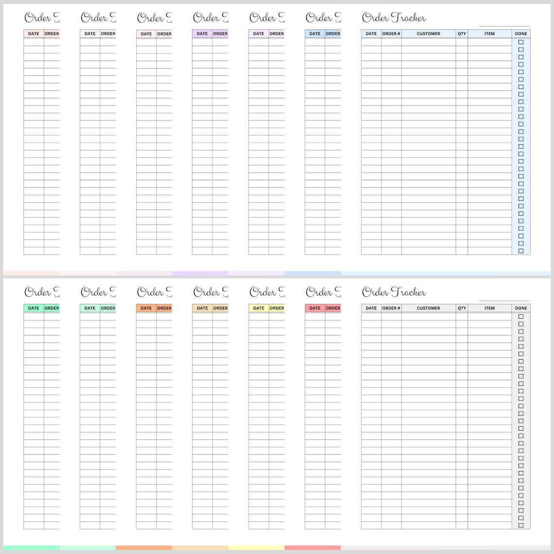 Printable Order Tracker, Order Log, Small Business Template, Financial ...