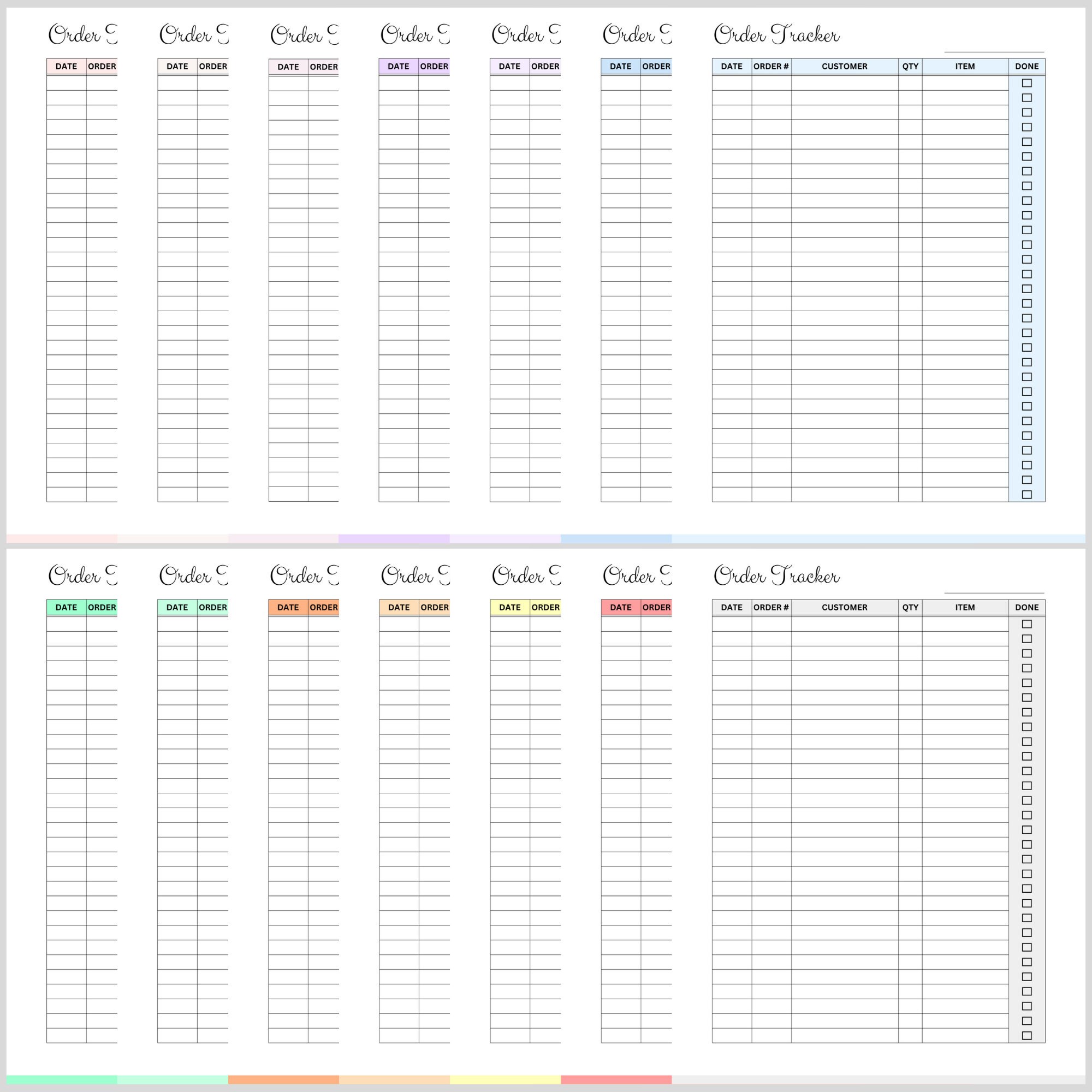 Printable Order Tracker, Order Log, Small Business Template, Financial ...