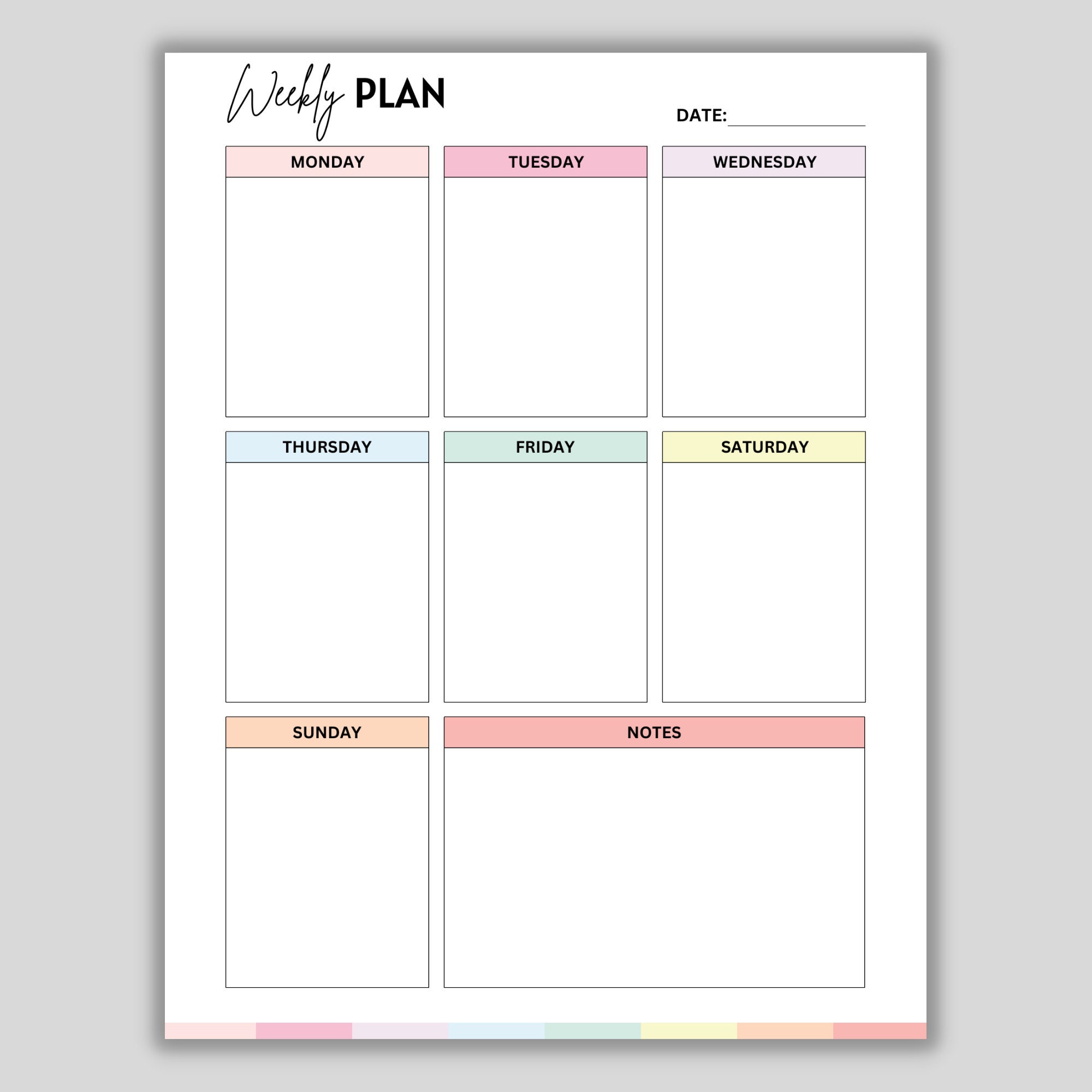 Printable Weekly Plan, Daily Planner, Weekly Schedule, Weekly Organizer ...