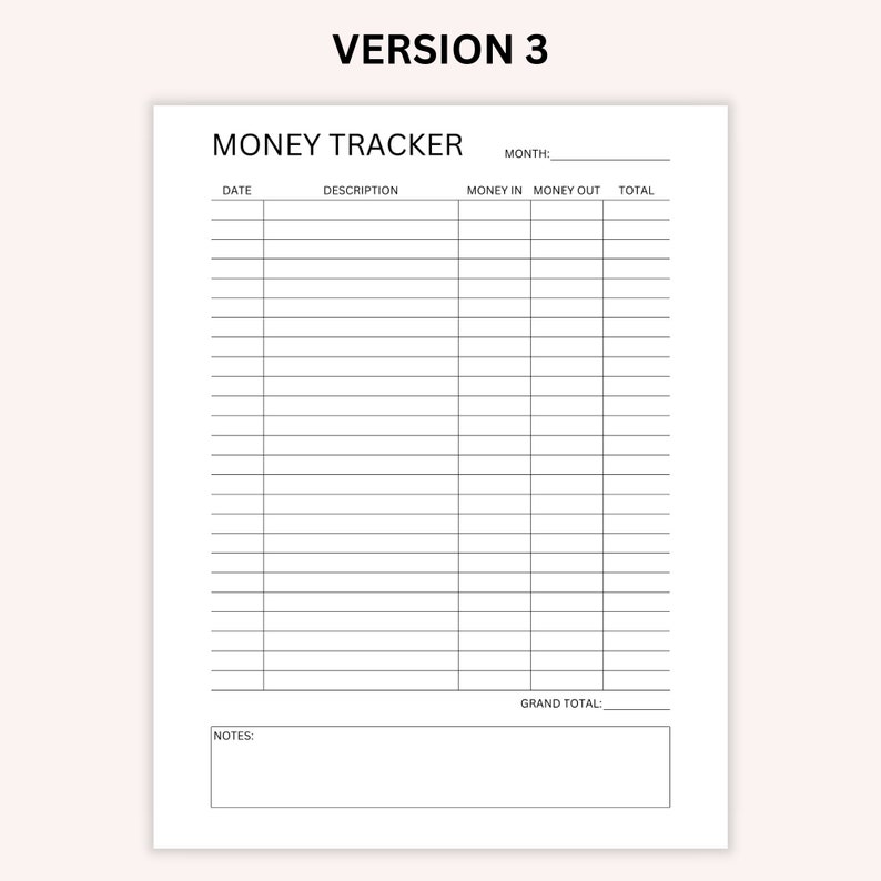 Printable Money Tracker, Expense Tracker, Savings Tracker, Money in ...