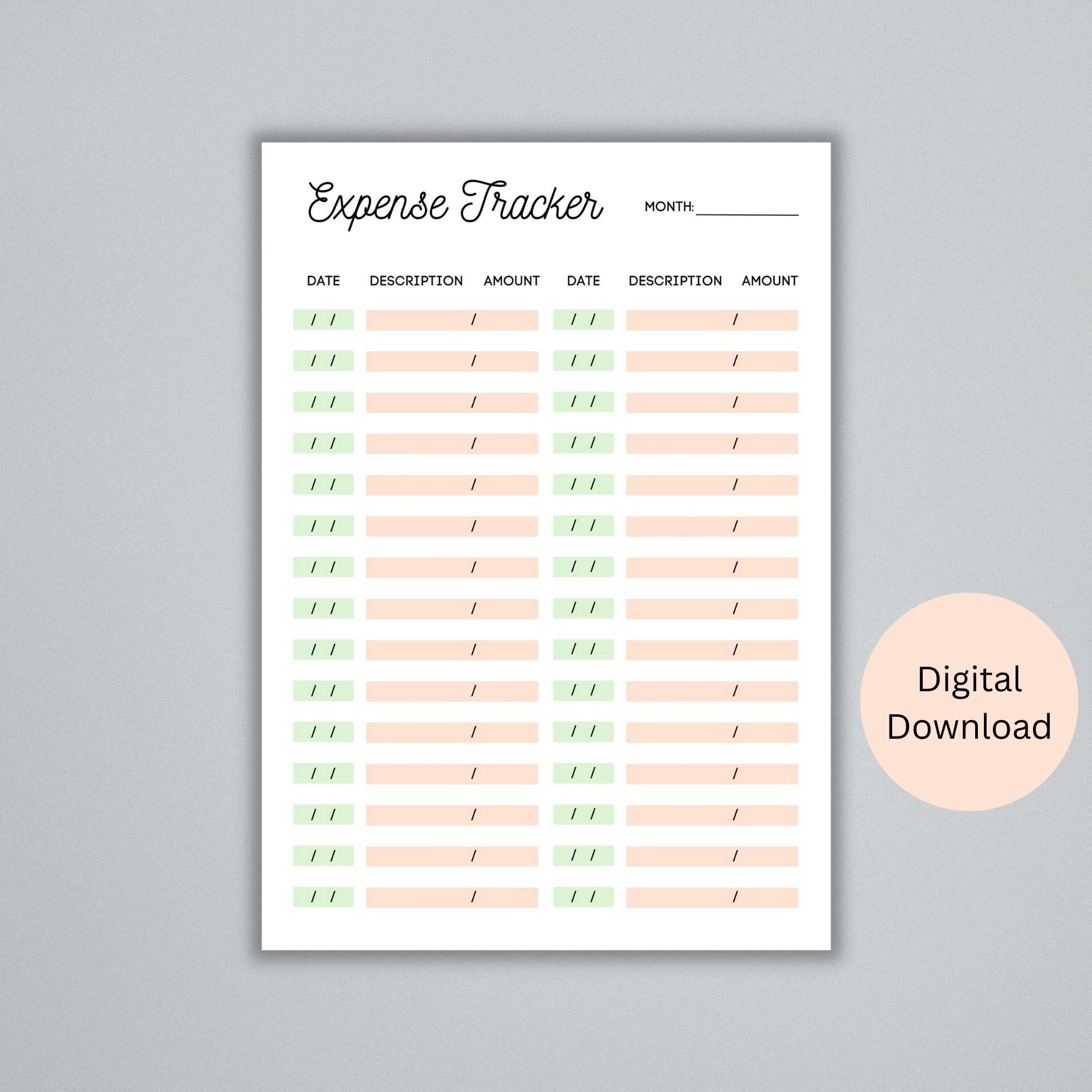Expense Tracker, Expense Log, Purchase Log, Printable Expense Tracker ...