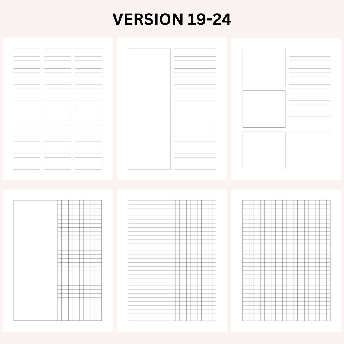 Printable Notebook Pages, Note Taking Templates, Notes Planner, Lined ...