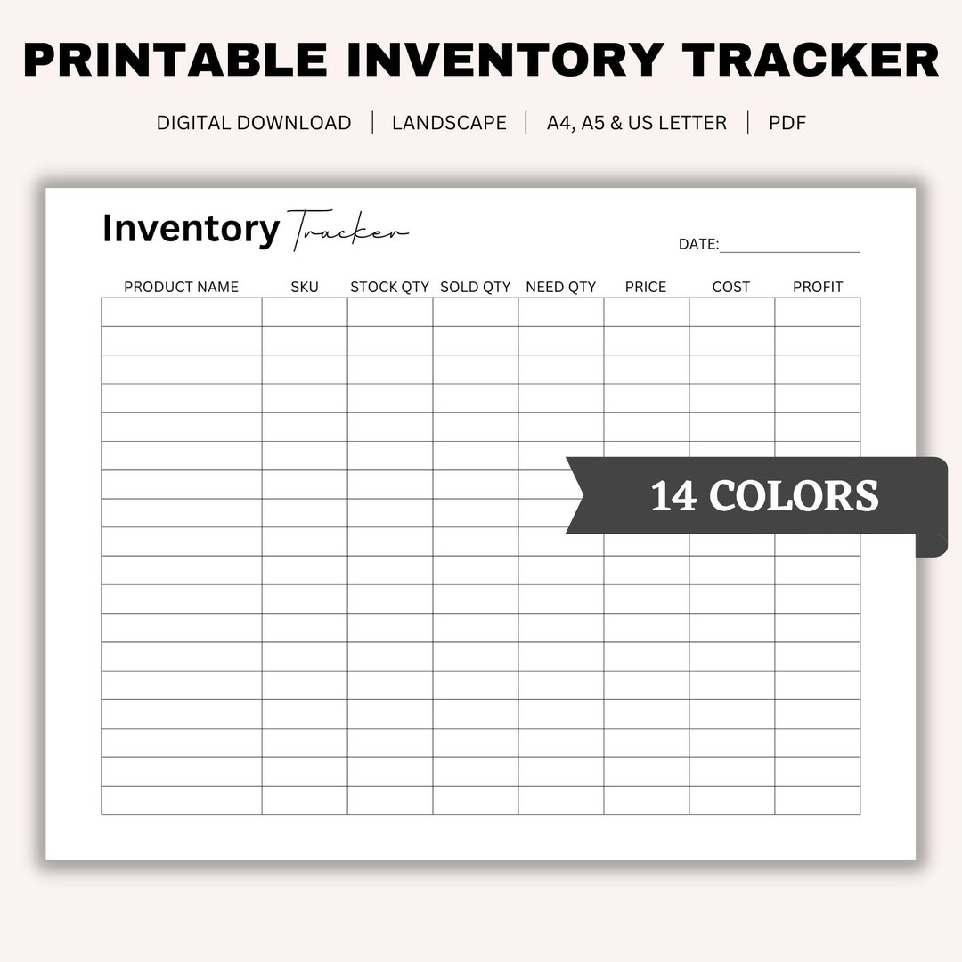 Printable Inventory Tracker, Inventory Log, Product Inventory ...