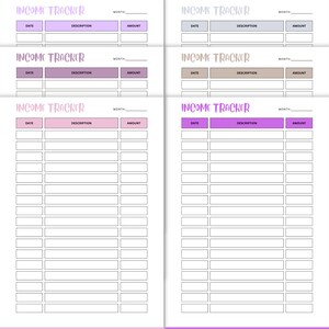 Printable Income Tracker, Monthly Budget Income Sheet, Finance Planer ...