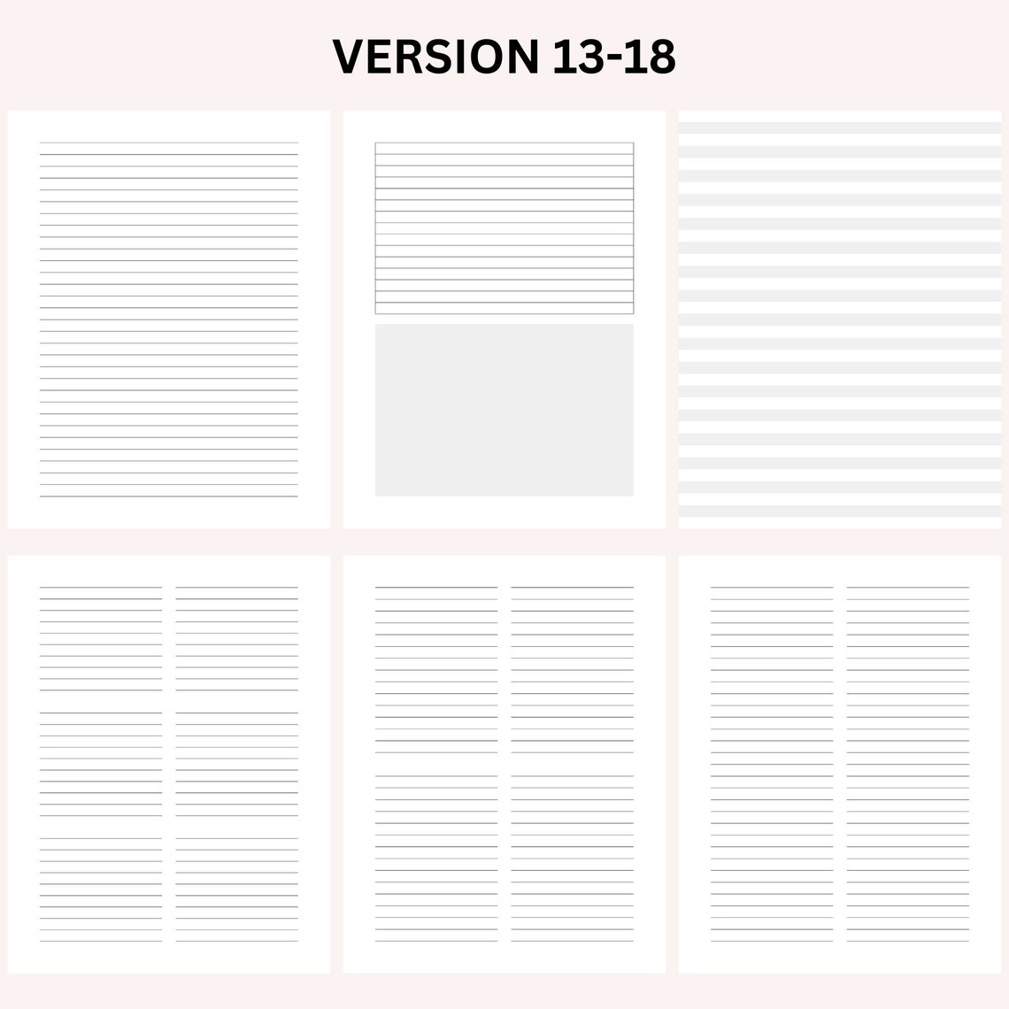 Printable Notebook Pages, Note Taking Templates, Notes Planner, Lined ...