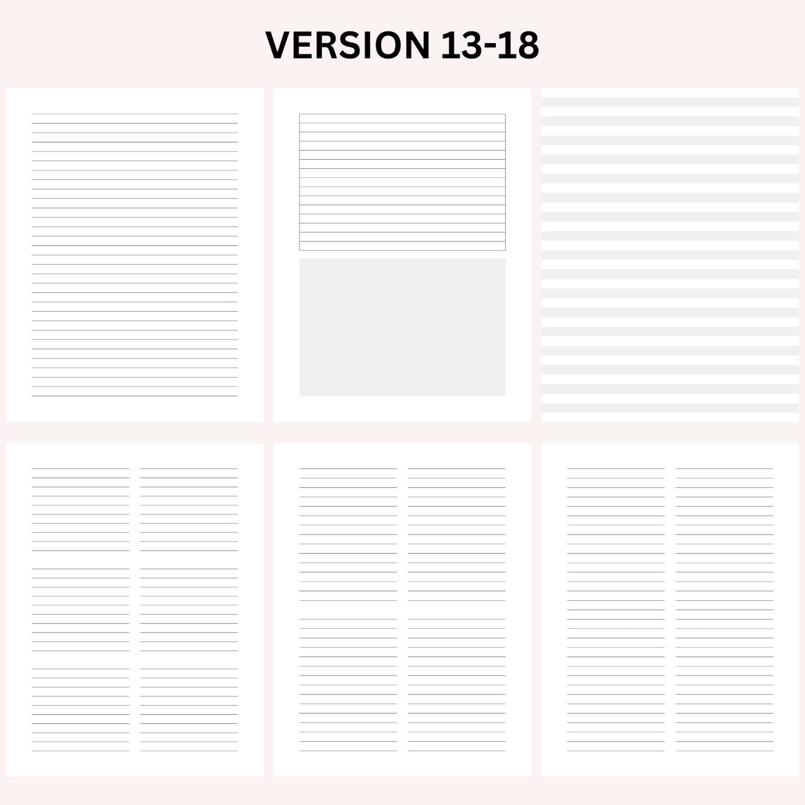 Printable Notebook Pages, Note Taking Templates, Notes Planner, Lined ...