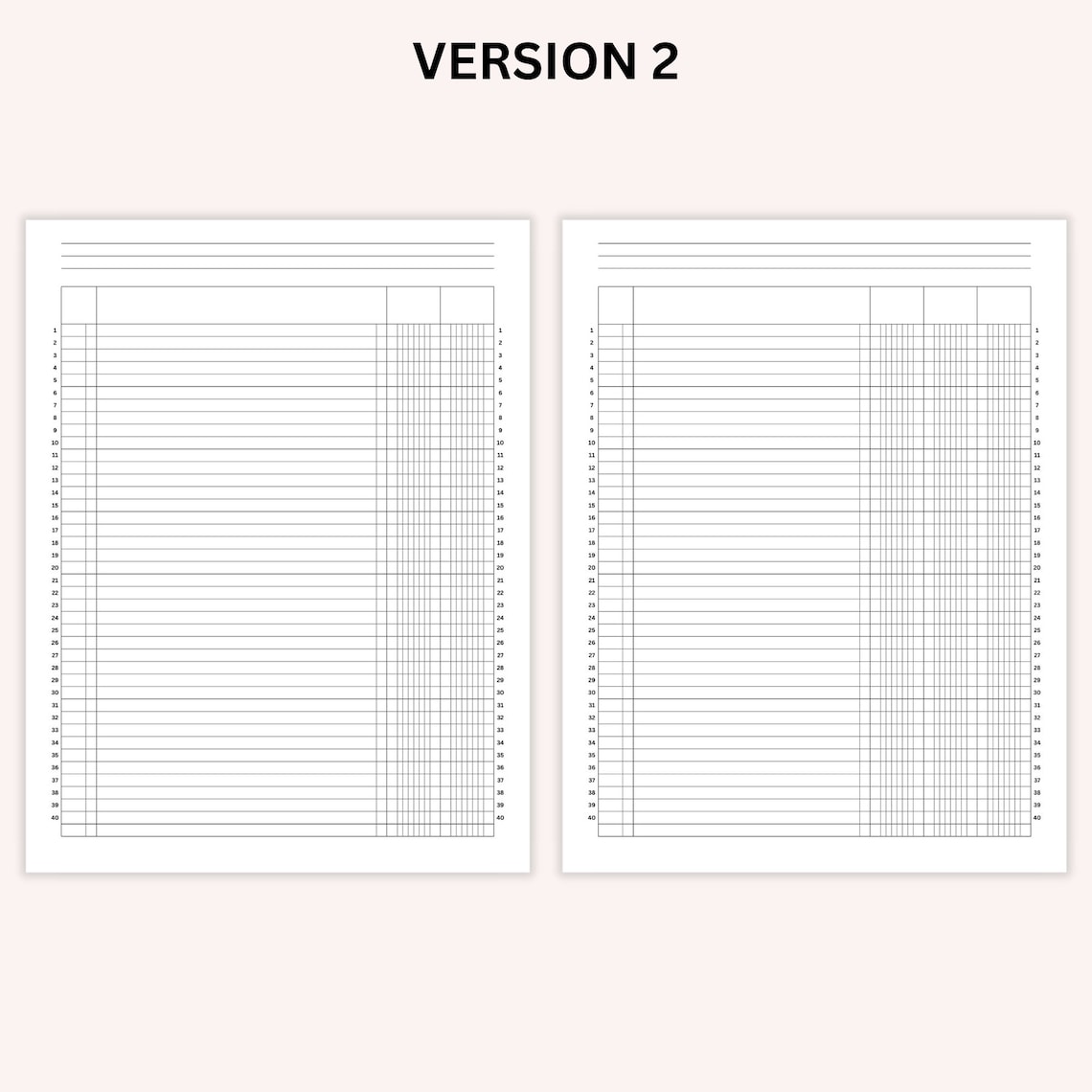 Printable Blank Accounting Ledger, Log for Credits and Debits ...