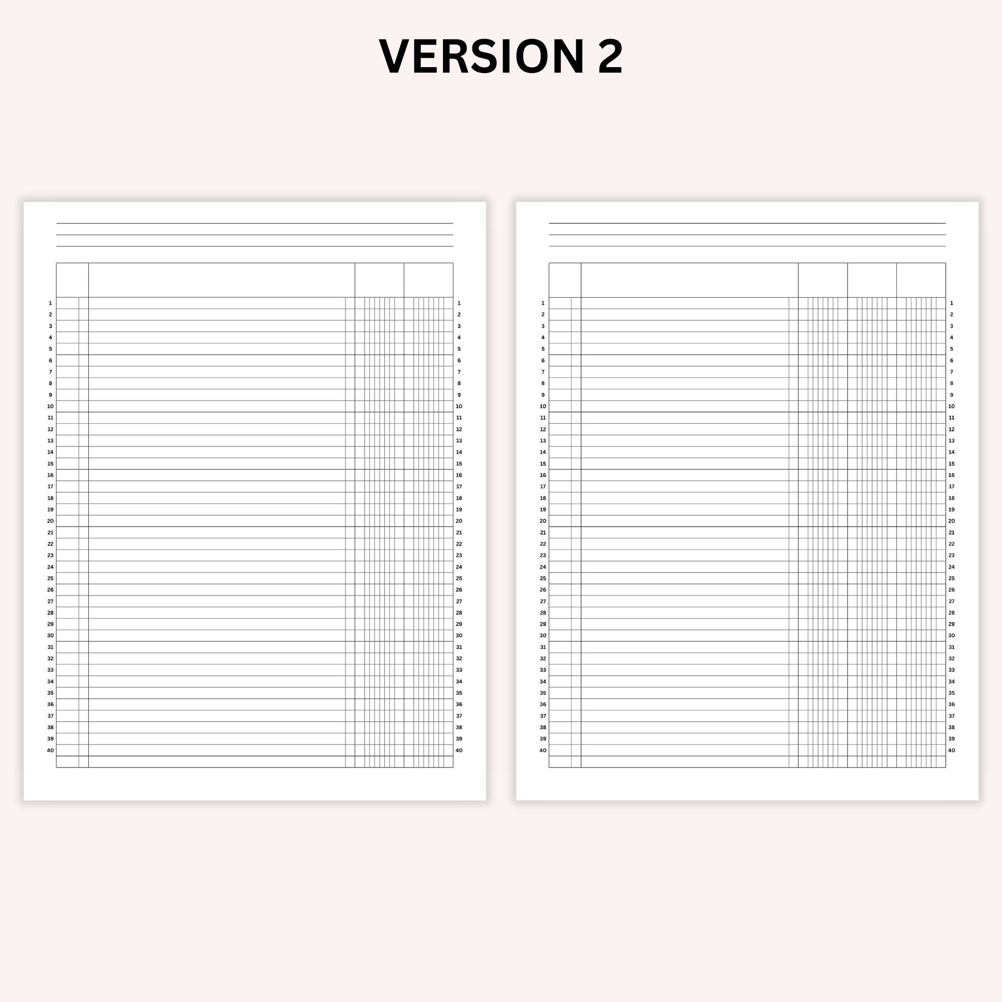 Printable Blank Accounting Ledger, Log for Credits and Debits ...