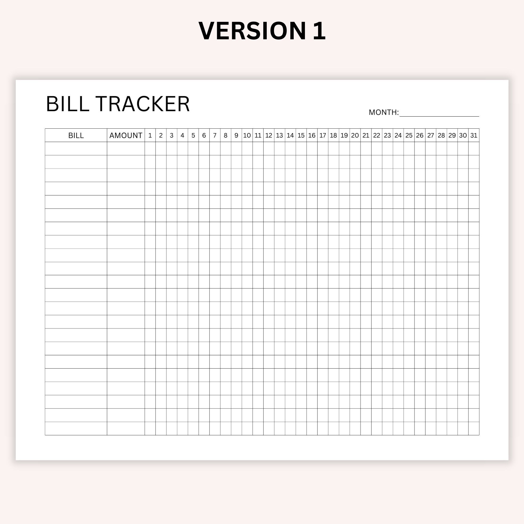 Printable Bill Tracker, Monthly Bill Tracker, Spending Tracker, Expense ...