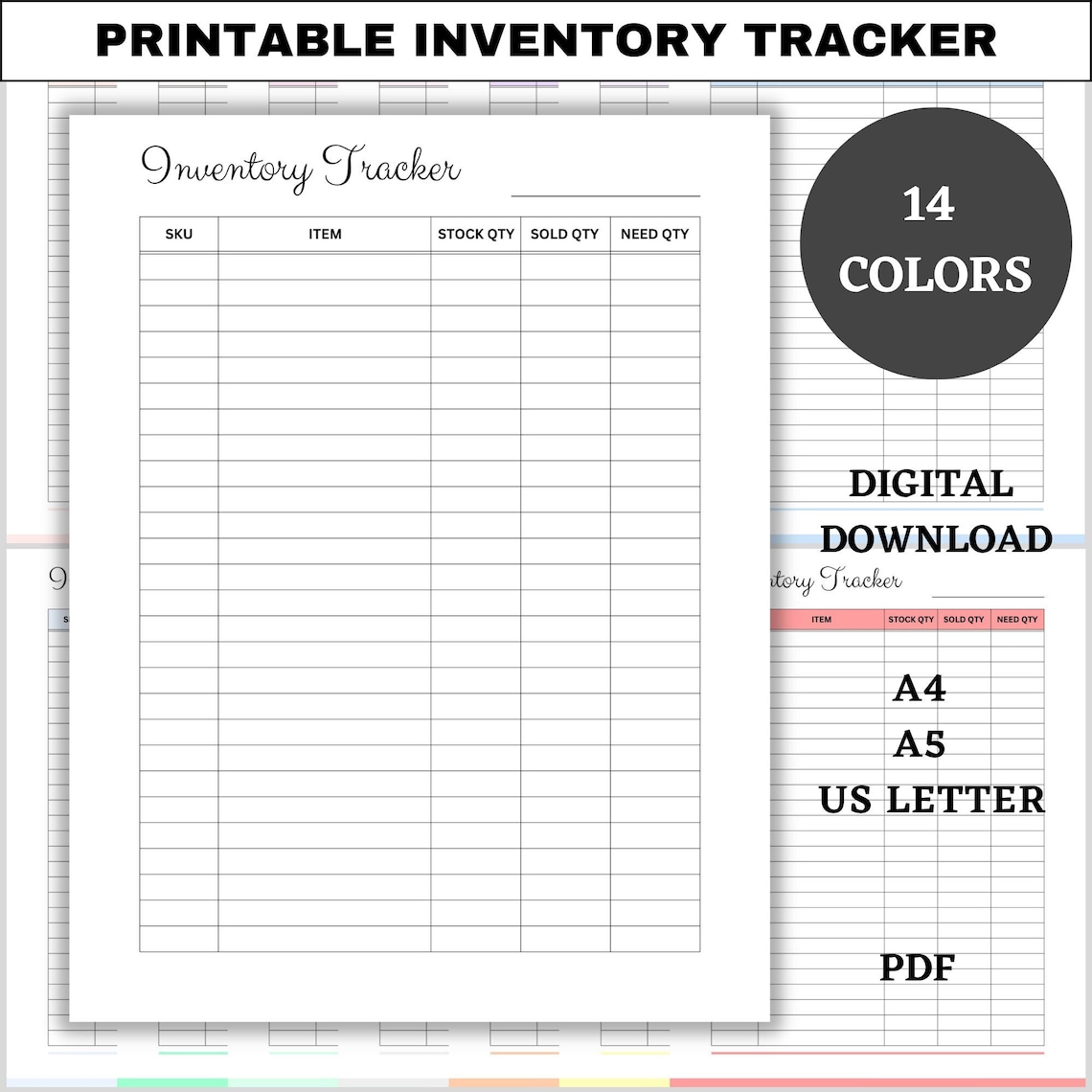 Printable Inventory Tracker, Inventory Management, Inventory Sheet ...