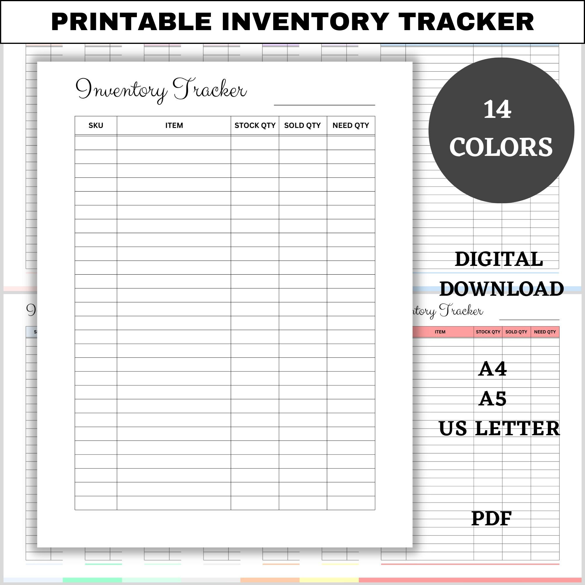 Printable Inventory Tracker, Inventory Management, Inventory Sheet ...