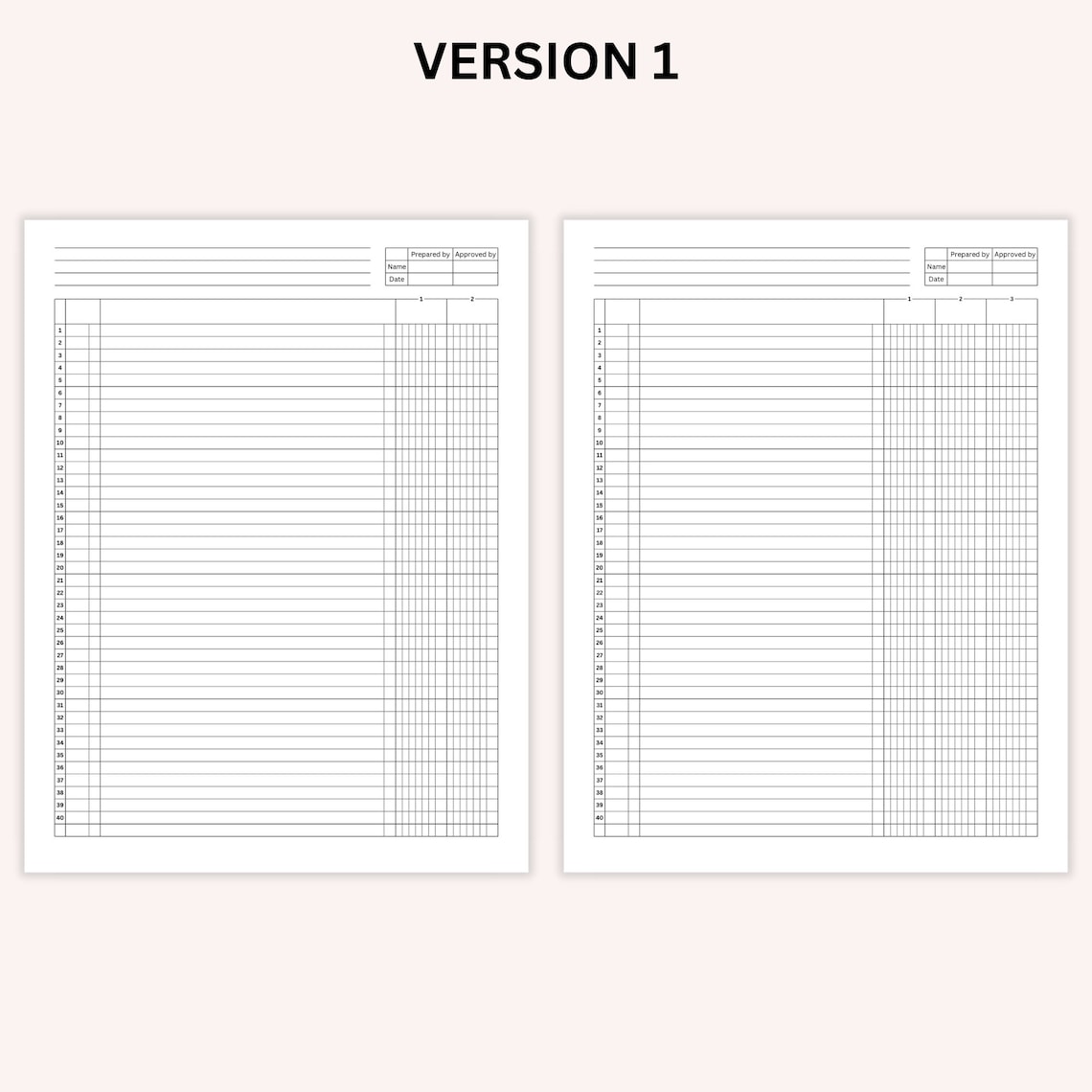 Printable Blank Accounting Ledger, Money Ledger, Bookkeeping, General ...