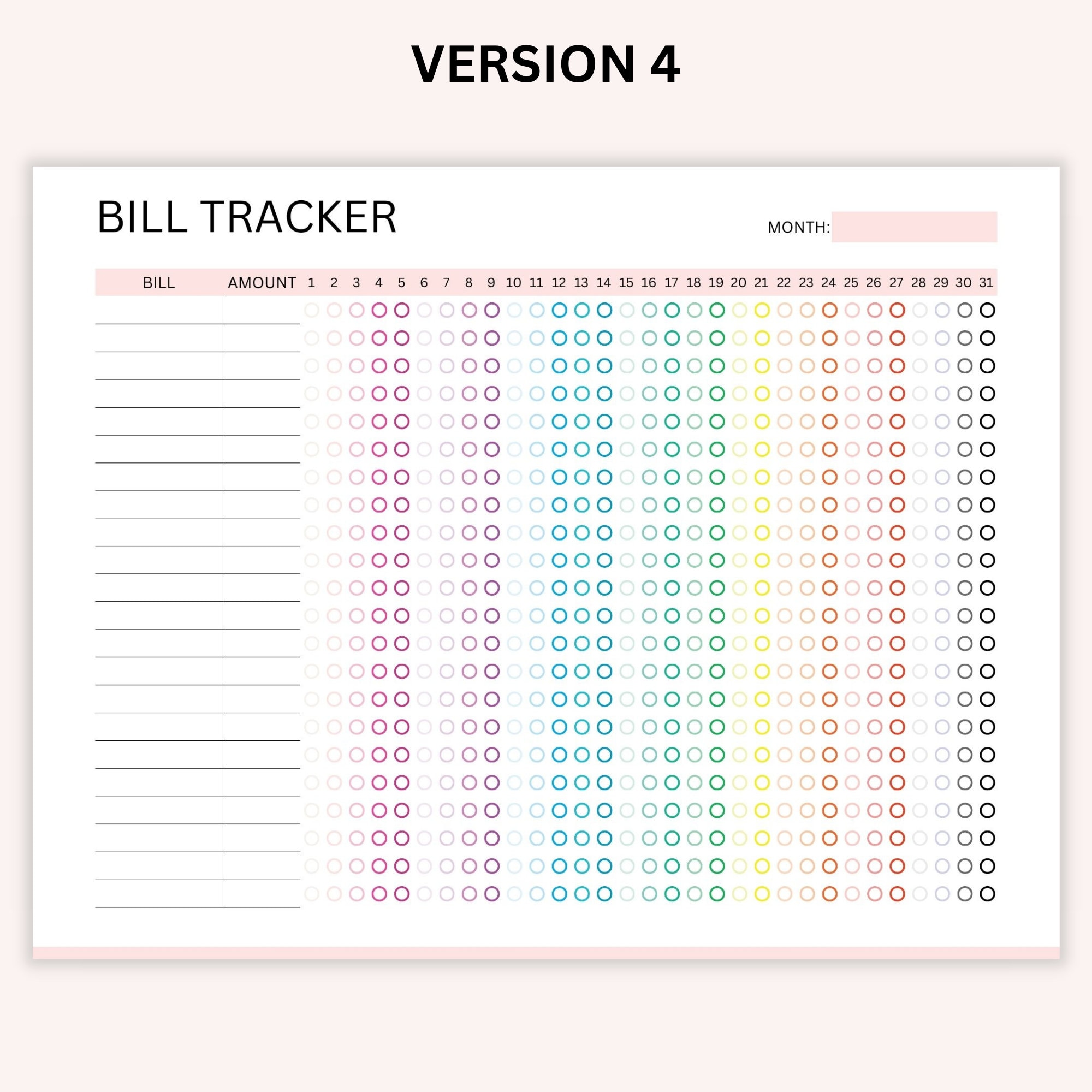 Printable Bill Tracker, Monthly Bill Tracker, Spending Tracker, Expense ...