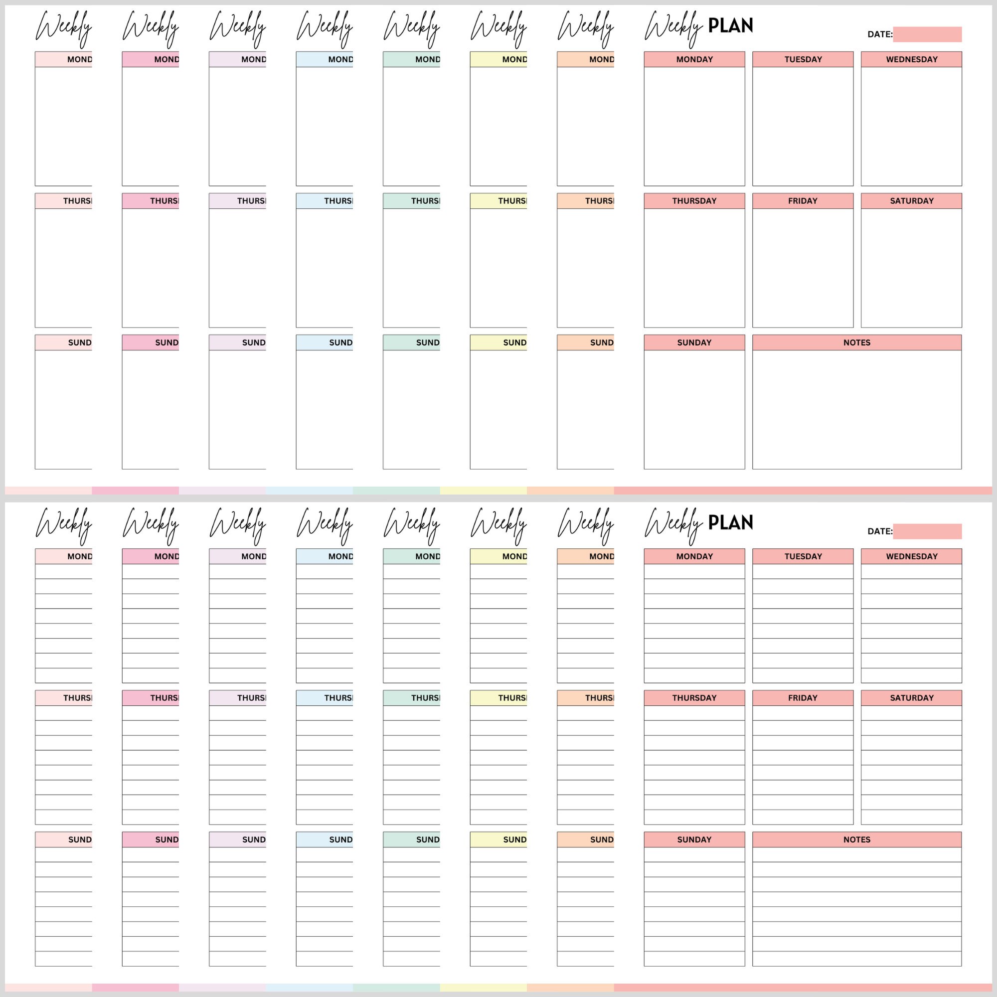 Printable Weekly Plan, Daily Planner, Weekly Schedule, Weekly Organizer ...