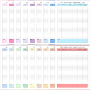 Editable Tool & Equipment Maintenance Log, Printable Equipment Repair ...