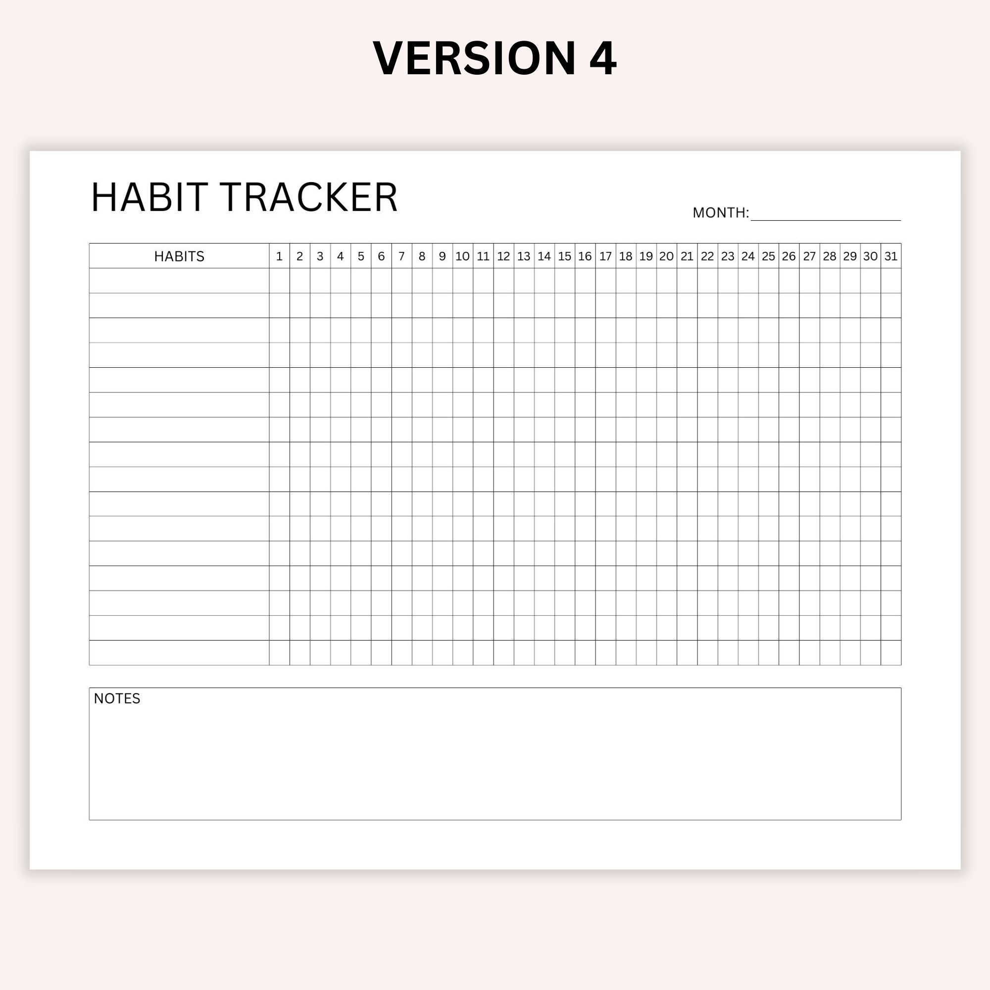 Printable Monthly Habit Tracker, Routine Builder, Daily Planner, Goal ...