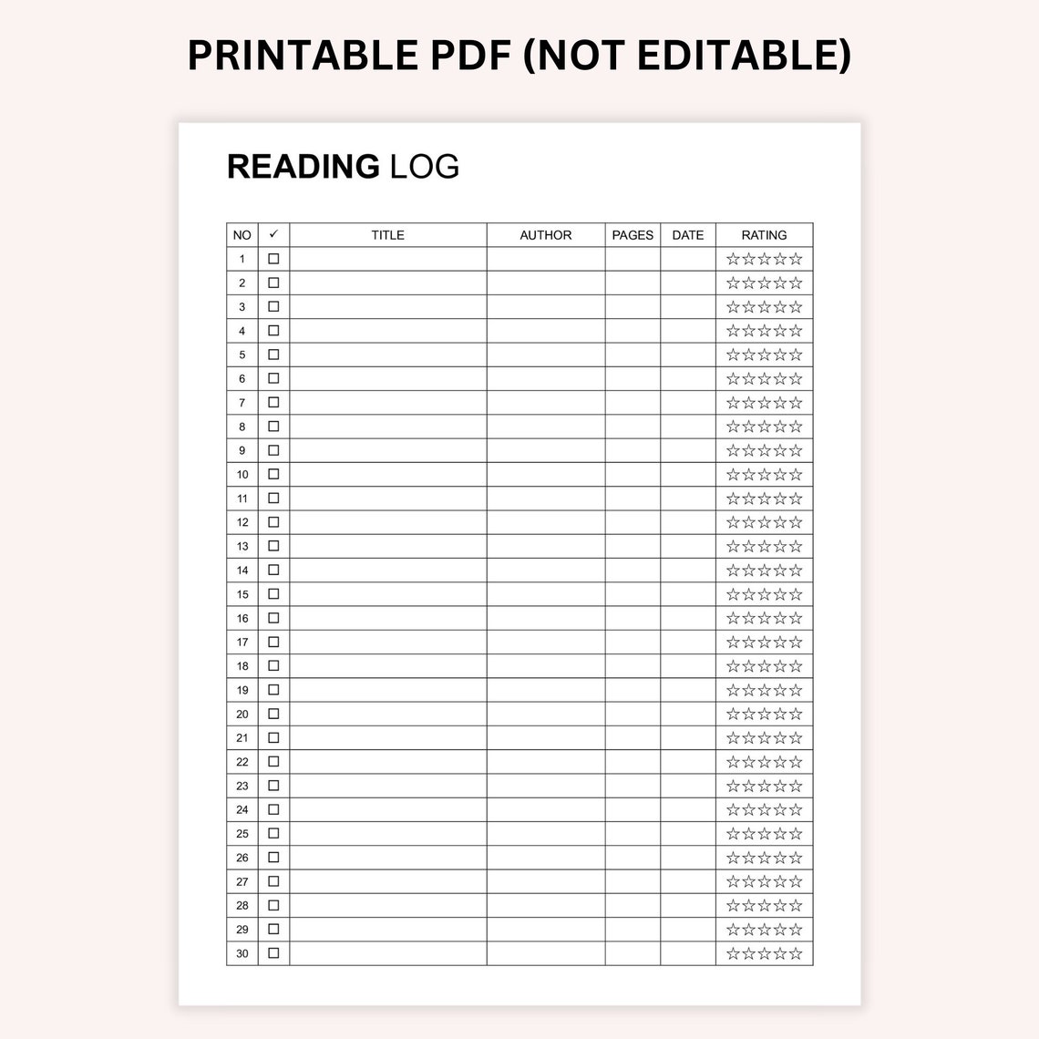 Editable Reading Log, Printable Book Log, Reading Checklist, Books to ...