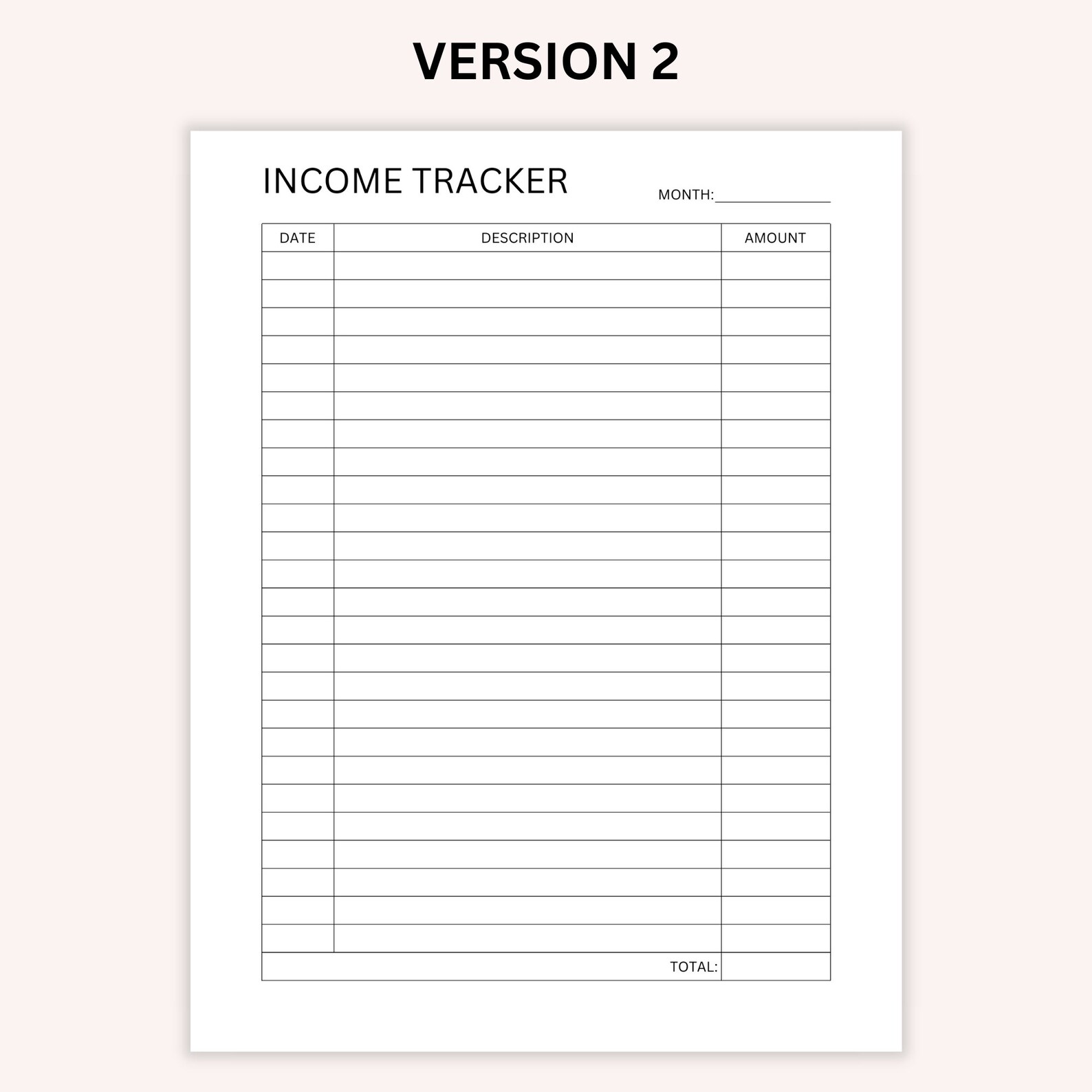 Printable Income & Expense Tracker, Spending Tracker, Money Tracker ...