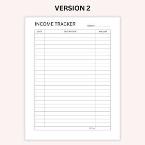 Printable Income & Expense Tracker, Spending Tracker, Money Tracker ...