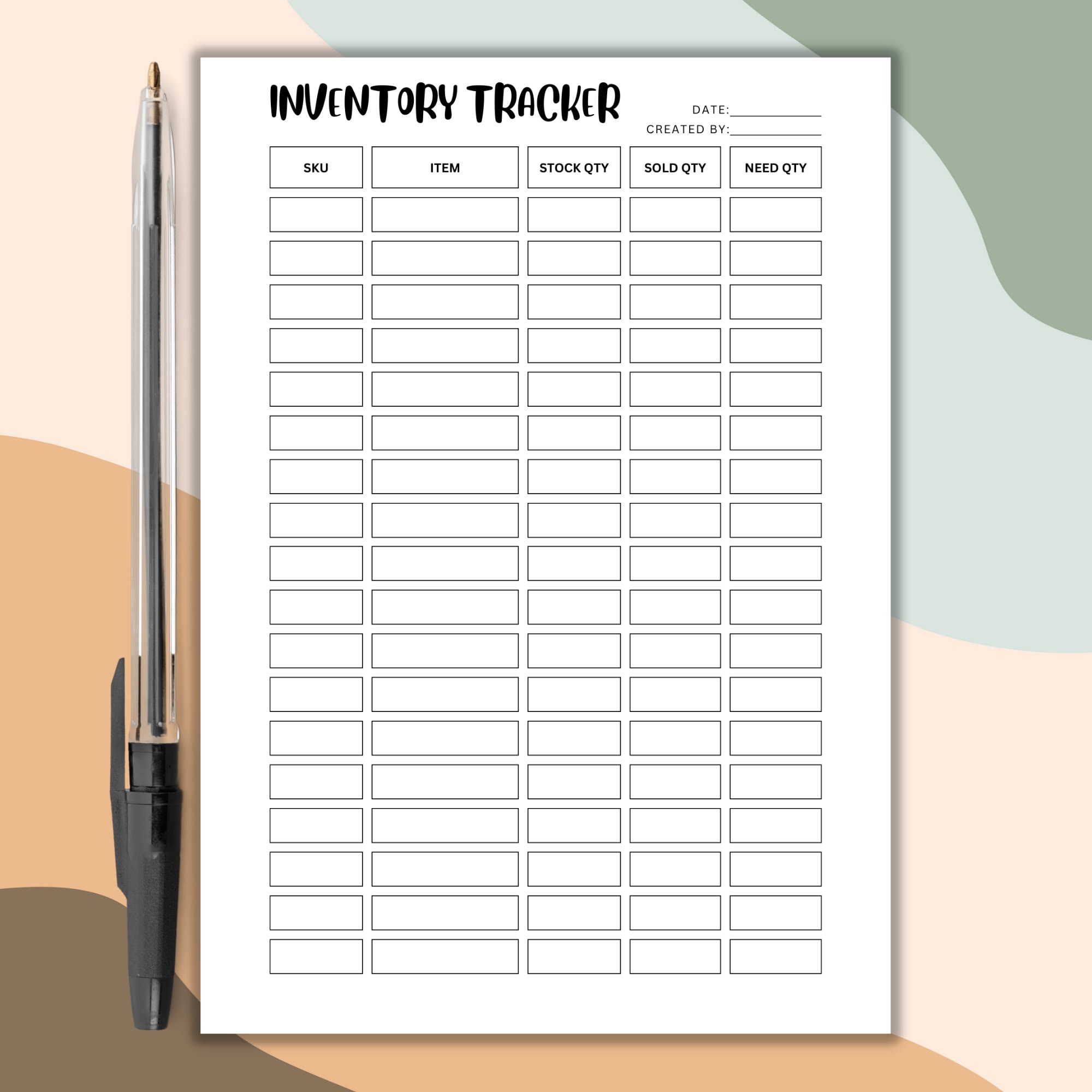 Printable Inventory Tracker, Small Business Organizer, Inventory ...
