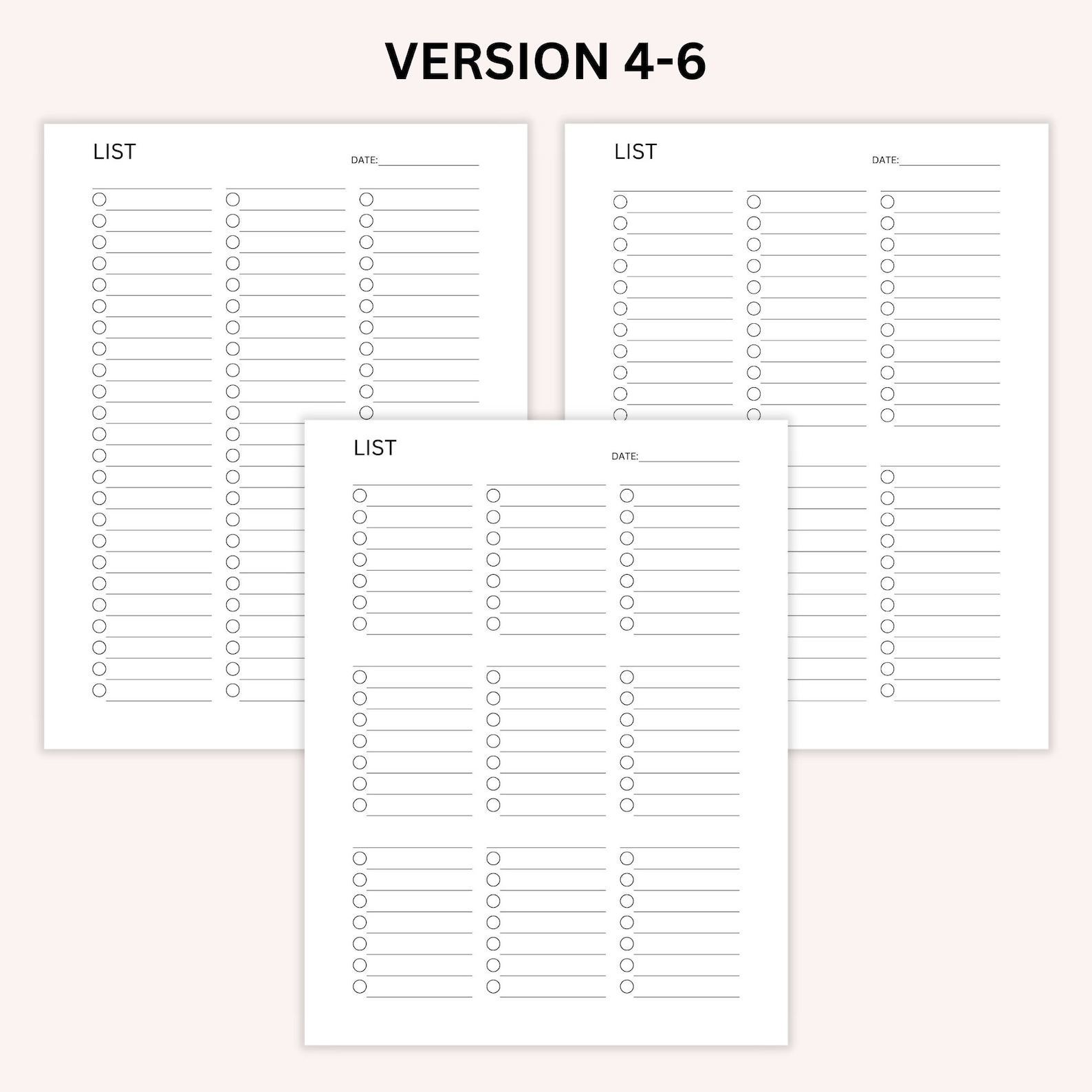 Printable Blank Checklist Template, to Do List, Daily Planner ...