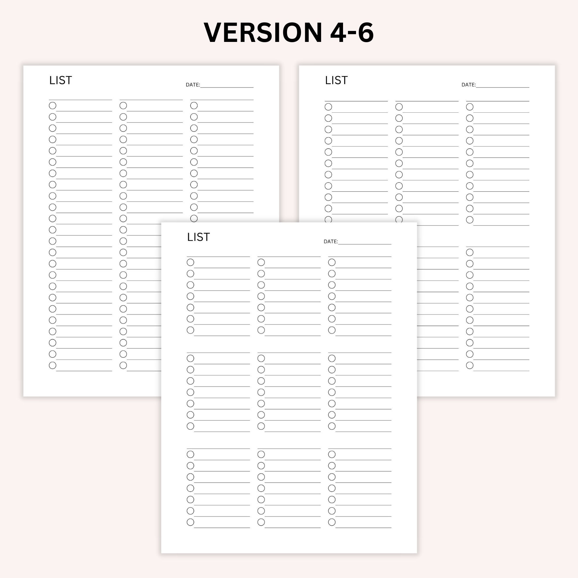 Printable Blank Checklist Template, to Do List, Daily Planner ...