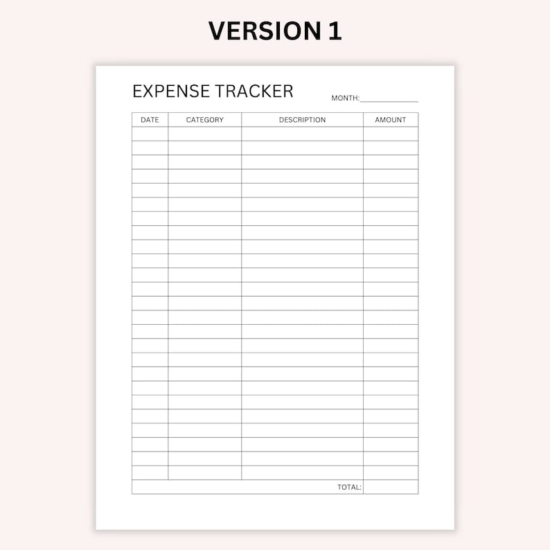 Printable Income & Expense Tracker, Spending Tracker, Money Tracker ...