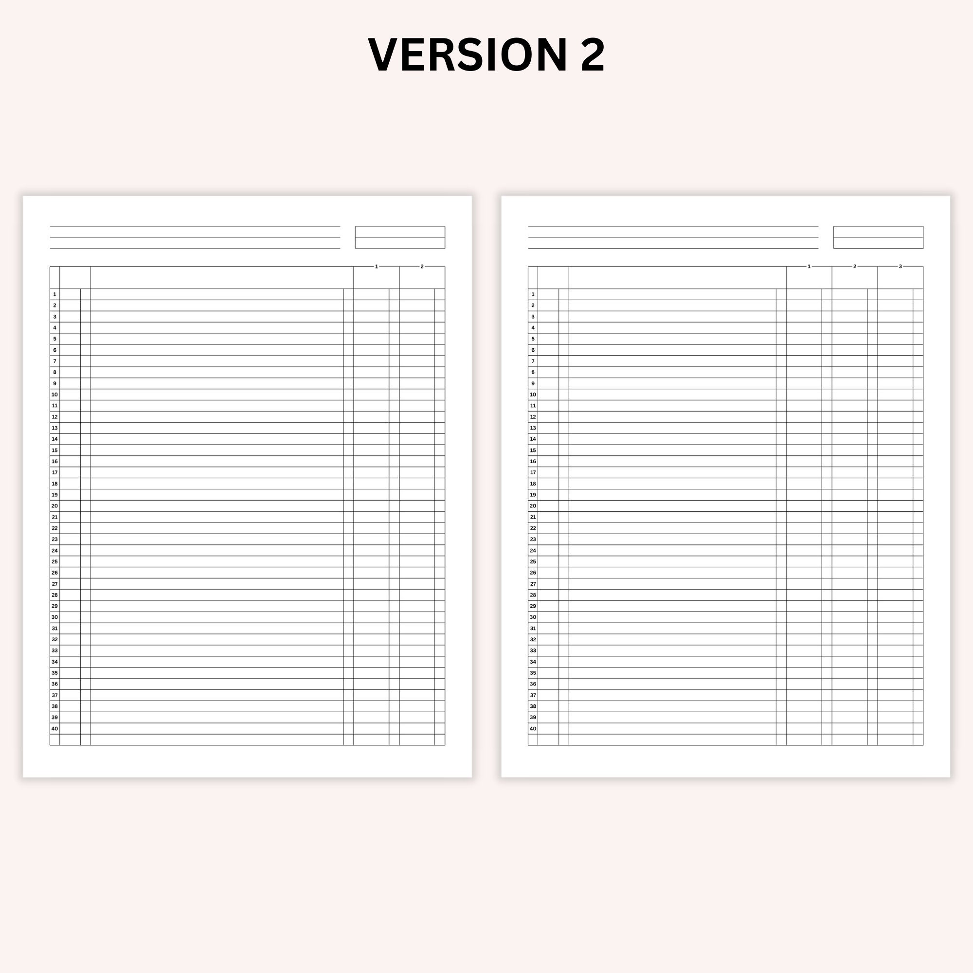 Printable Blank Accounting Ledger, Money Ledger, Bookkeeping, General ...