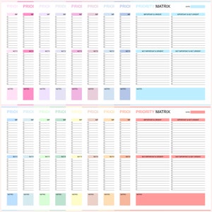 Editable Priority Matrix, to Do List, Task Matrix, Decision Matrix ...