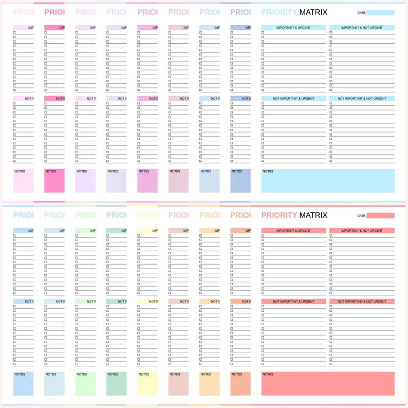 Editable Priority Matrix, to Do List, Task Matrix, Decision Matrix ...