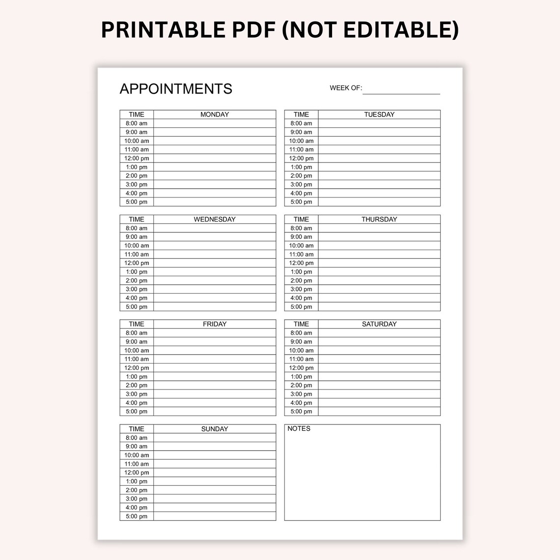 Editable Appointment Tracker, Printable Client Appointment Reminder ...