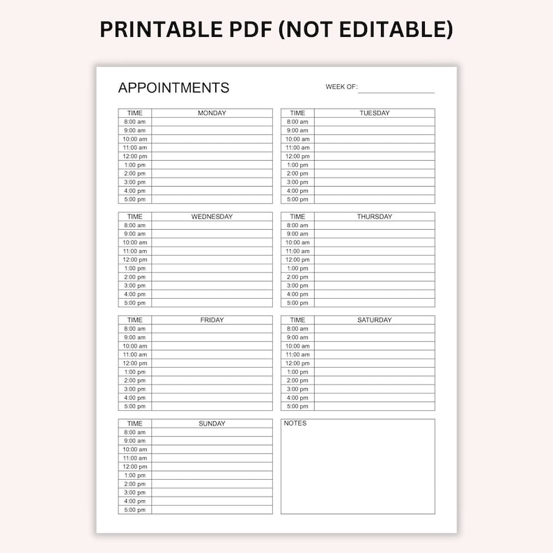 Editable Appointment Tracker, Printable Client Appointment Reminder ...