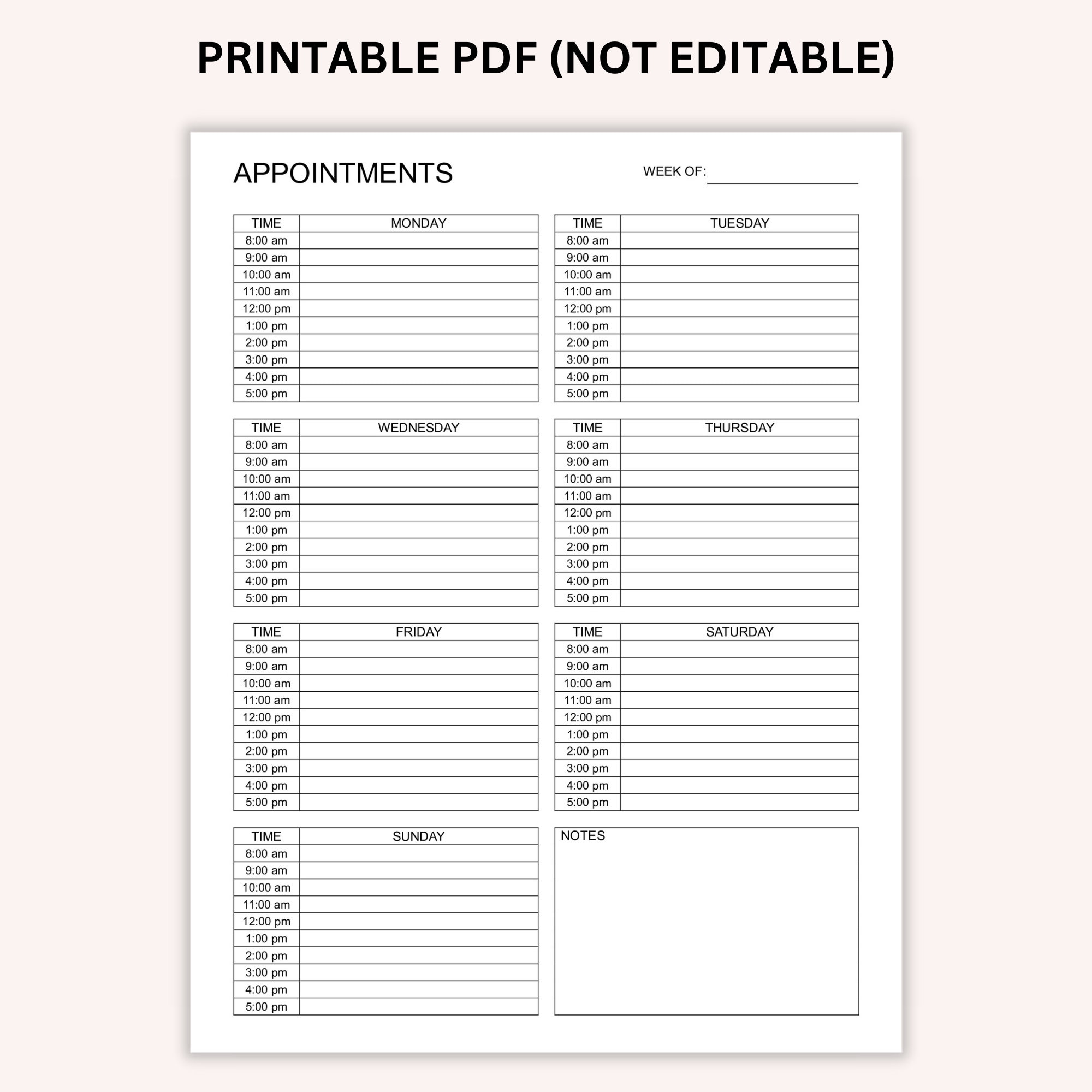 Editable Appointment Tracker, Printable Client Appointment Reminder ...