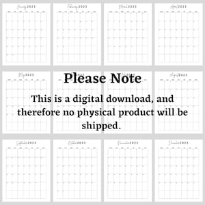 Printable 2023 Monthly Calendar, Year Calendar, Minimalist Calendar ...