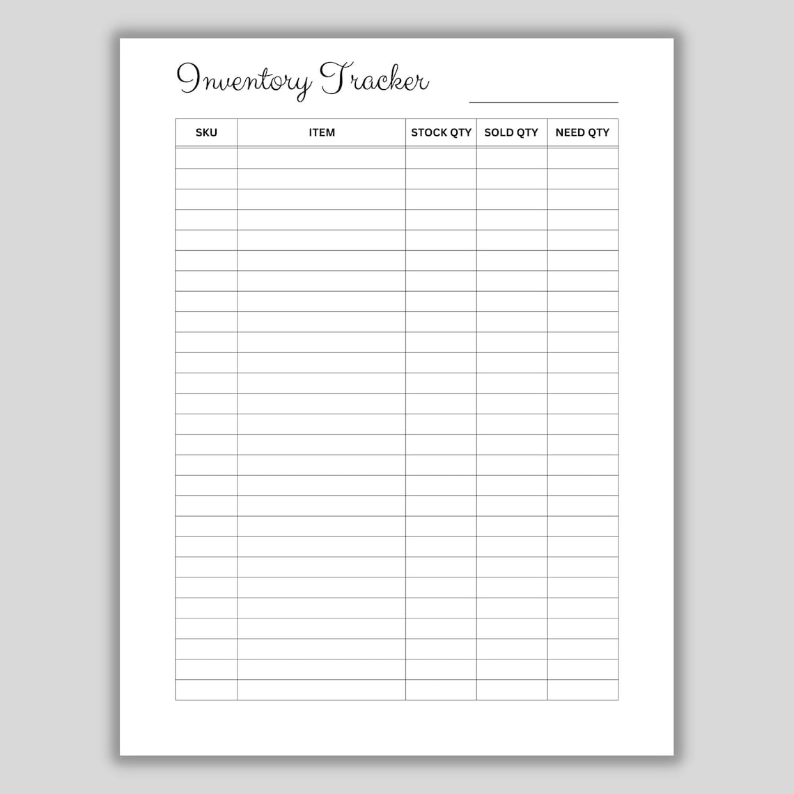 Printable Inventory Tracker, Inventory Management, Inventory Sheet ...