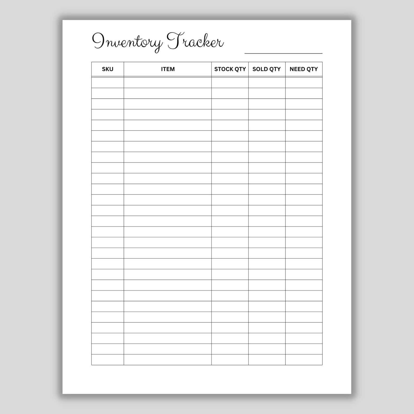 Printable Inventory Tracker, Inventory Management, Inventory Sheet ...
