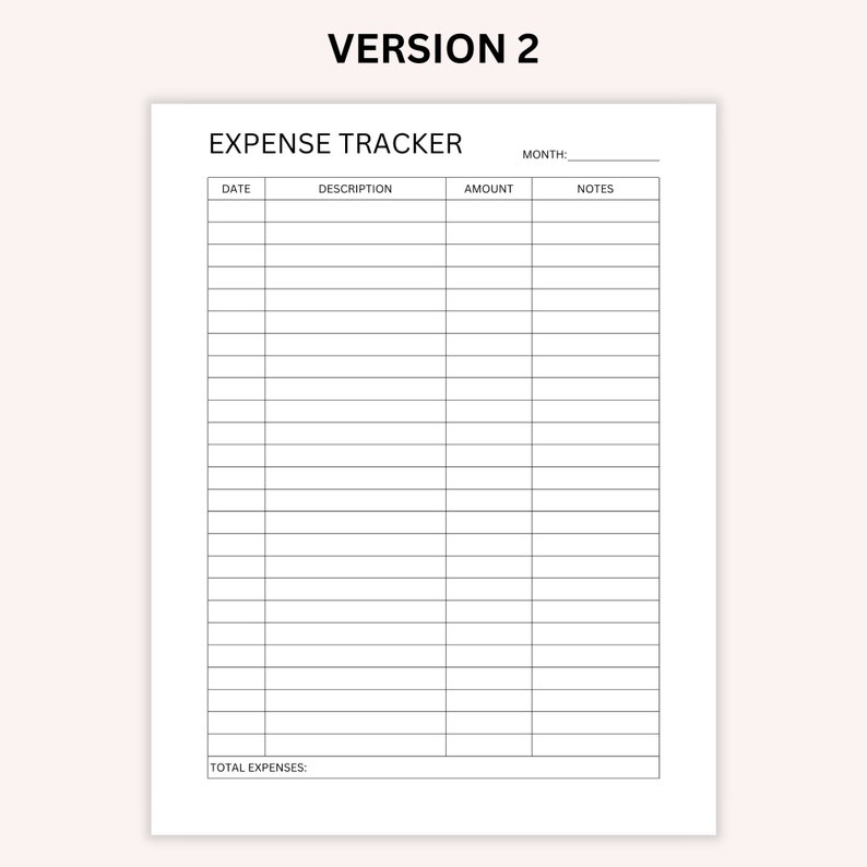 Printable Expense Tracker, Spending Tracker, Money Tracker, Small ...