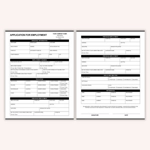 Editable Job Application Template, Printable Application for Employment ...
