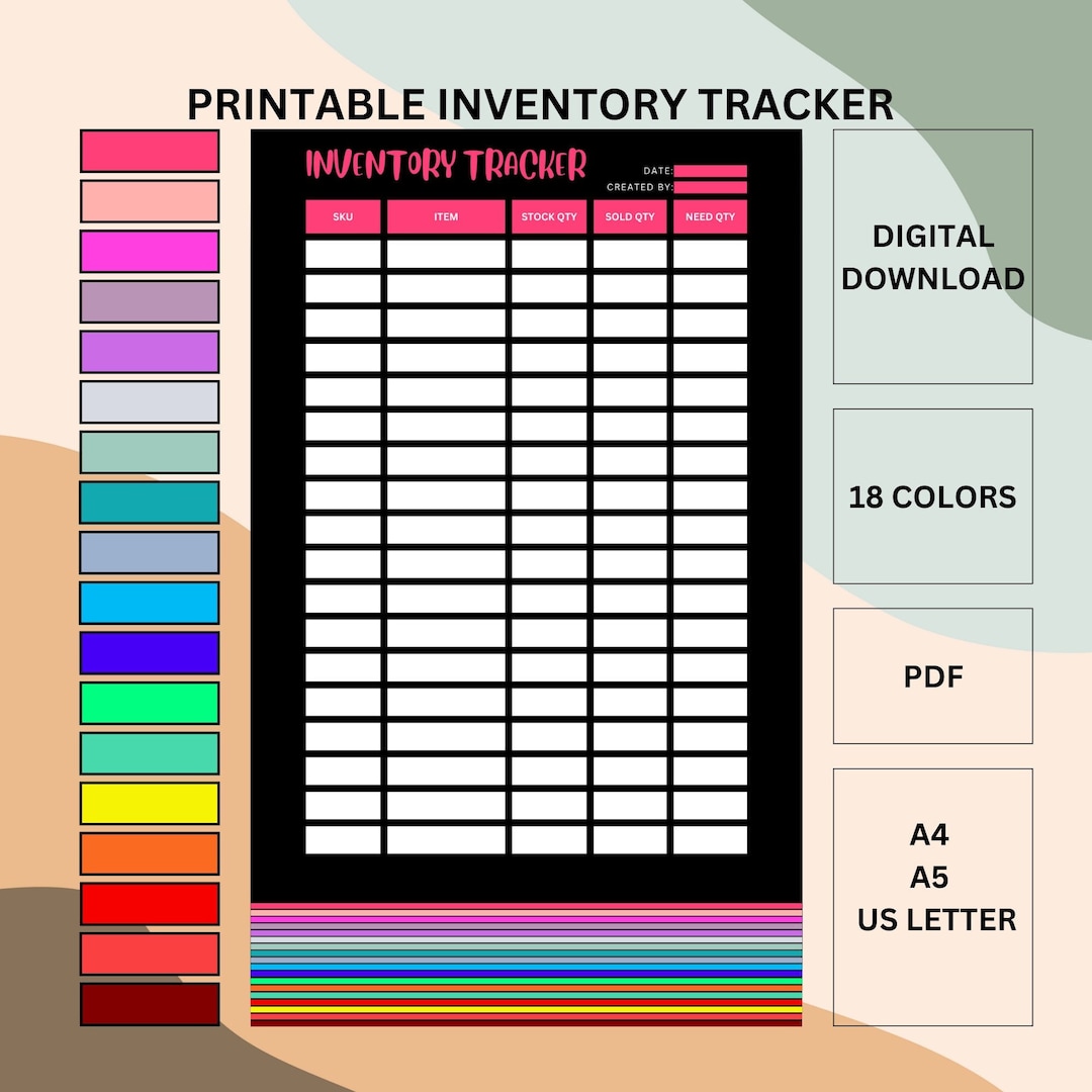 Printable Inventory Tracker, Small Business Organizer, Inventory ...