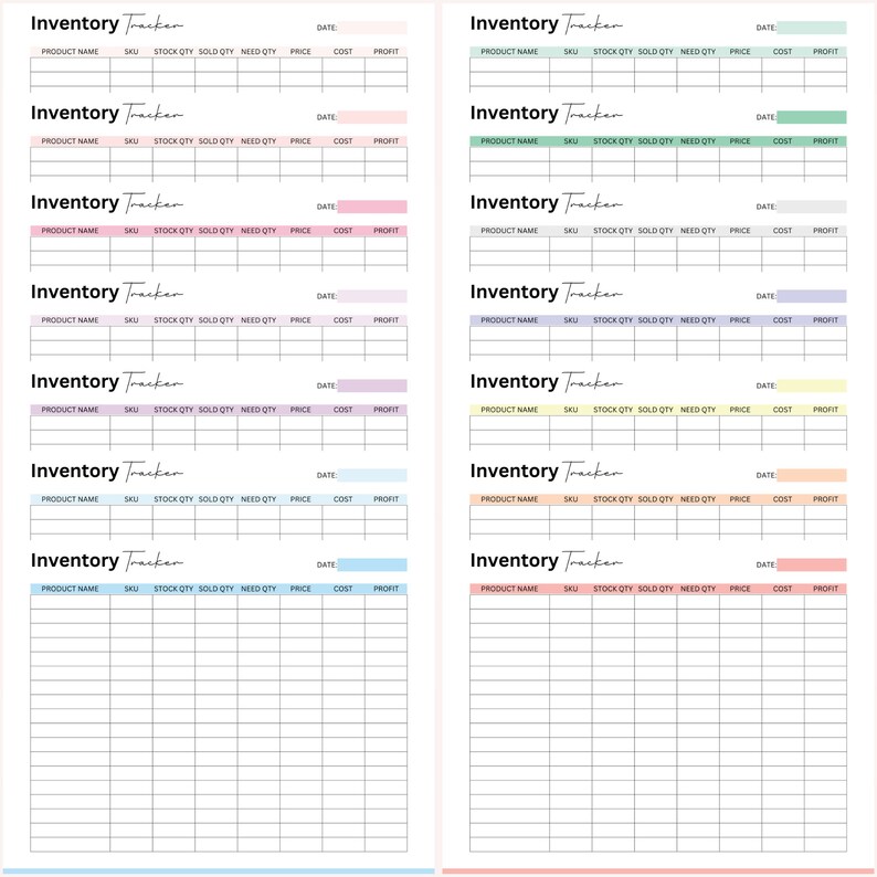 Printable Inventory Tracker, Inventory Log, Product Inventory ...